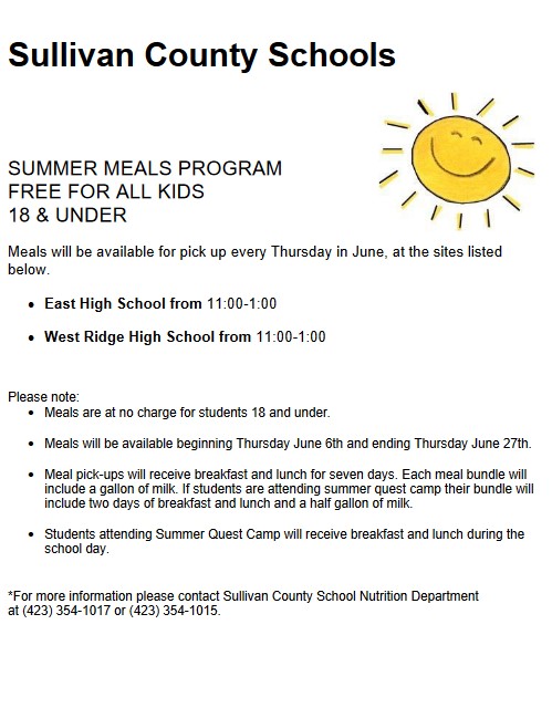 Sullivan Co 2024 Summer Feeding program | Feed Kingsport